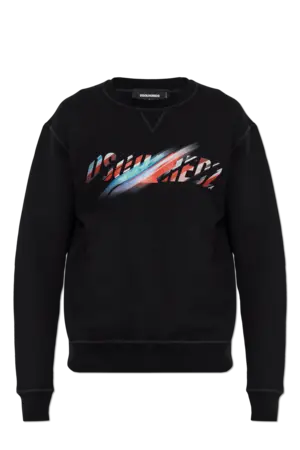 Dsquared2 Crewneck Sweatshirt With Logo Print - Black