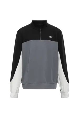 Lacoste Sweatshirt With Logo And Half-zip - Grey