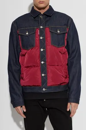 Dsquared2 Quilted Jacket With Mixed Materials