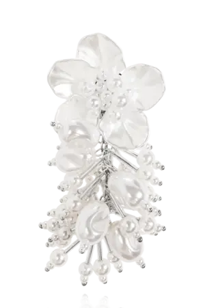SELF-PORTRAIT Earrings With A Pearly Flower And Beads
