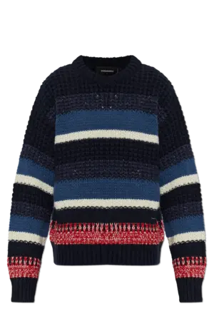 Dsquared2 Striped Knit Sweater - Navy Blue