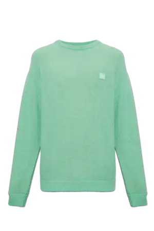 American Vintage Crewneck Sweater With Patch Detail - Green