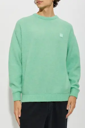 American Vintage Crewneck Sweater With Patch Detail - Green
