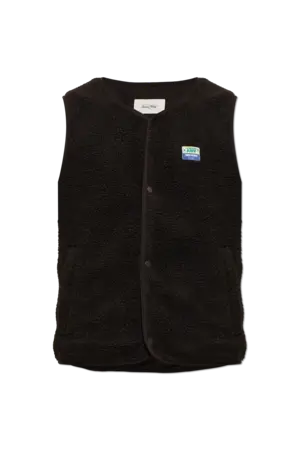 American Vintage Fleece Vest With Patch Detail