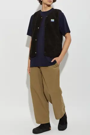 American Vintage Fleece Vest With Patch Detail