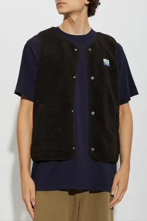 American Vintage Fleece Vest With Patch Detail
