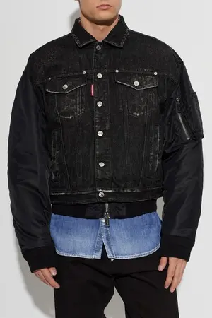 Dsquared2 Bomber Jacket Made From Mixed Materials