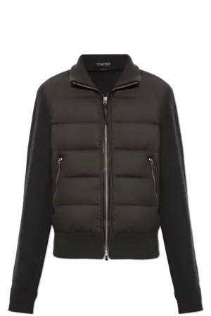 TOM FORD Wool Cardigan With Quilted Down Front
