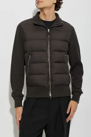 TOM FORD Wool Cardigan With Quilted Down Front
