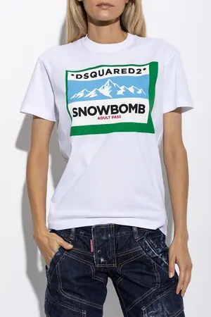 Dsquared2 Cotton T-shirt With Mountain Graphic