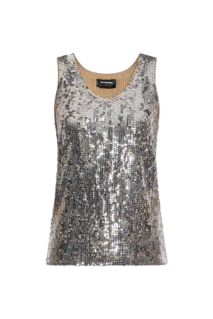 Dsquared2 Wool Top With Shimmering Sequins