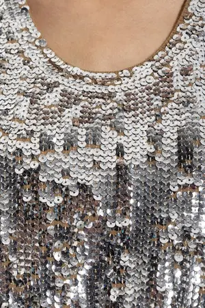 Dsquared2 Wool Top With Shimmering Sequins