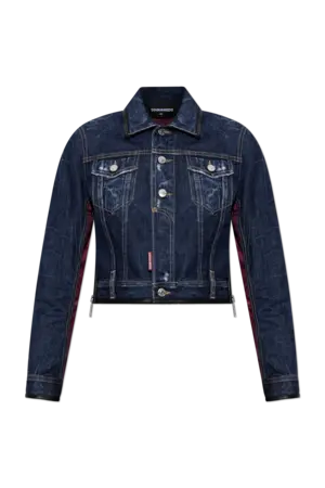 Dsquared2 Cropped Denim Jacket With Contrasting Panels