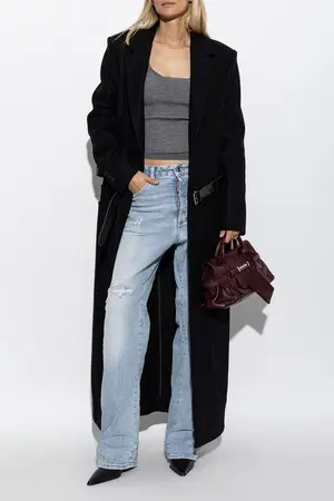 Dsquared2 Coat With Leather Belt