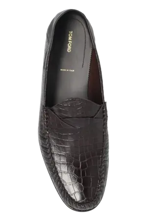 TOM FORD Embossed Leather Loafers