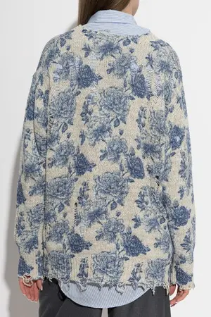R13 Linen Floral Motif Cardigan