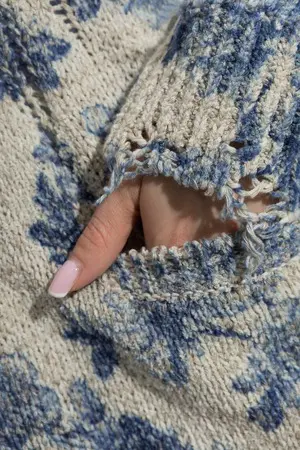 R13 Linen Floral Motif Cardigan