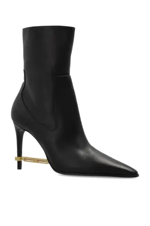 Dsquared2 Leather Ankle Boots With Applique