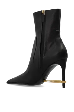 Dsquared2 Leather Ankle Boots With Applique
