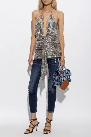 Dsquared2 Sequin Embellished Wool Mini Dress