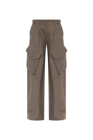 R13 Wool Cargo Trousers With Check Pattern