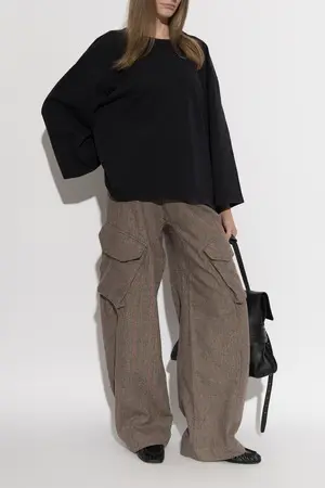 R13 Wool Cargo Trousers With Check Pattern