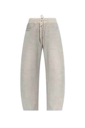 R13 Wide Leg Sweatpants With Raw Edge Hem - Grey