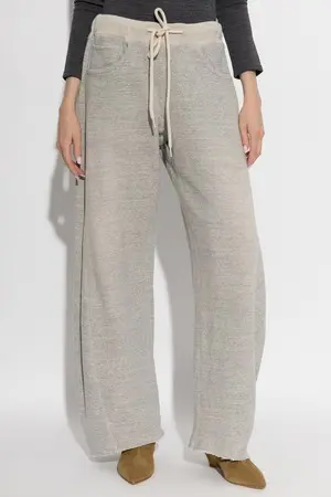 R13 Wide Leg Sweatpants With Raw Edge Hem