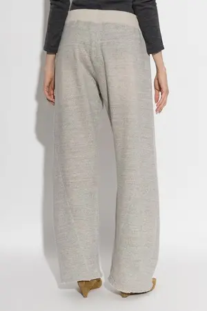 R13 Wide Leg Sweatpants With Raw Edge Hem