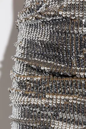 Dsquared2 Wool Skirt With Shimmering Sequins