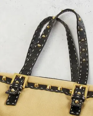 FWRD RENEW Fendi Studded Selleria Handbag - Neutral