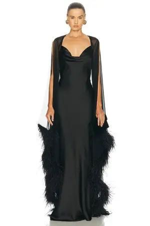 Lapointe Mesh Shrug With Feathers