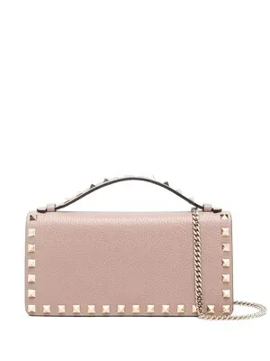 Valentino Garavani Wallet With Rockstud Chain - Beige