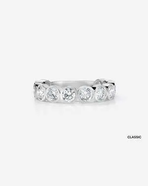Ring Concierge Round Bezel Diamond Band Wedding Ring Platinum
