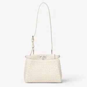 Fendi My Peekaboo Woven Calfskin Bag - Beige