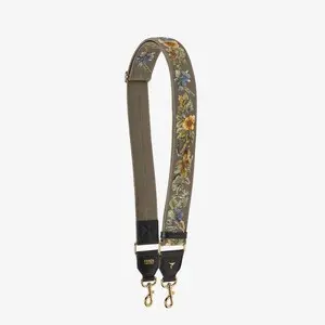 Fendi Embroidered Floral Strap You Shoulder Strap - Green