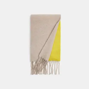 COACH Colorblock Muffler With Rubber Patch
