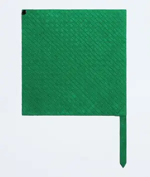 Bottega Veneta Leather Intrecciato Foulard - Grass Green