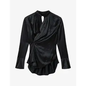 ALLSAINTS Zellie High-neck Silk-blend Top - Black