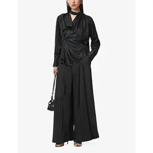 ALLSAINTS Zellie High-neck Silk-blend Top
