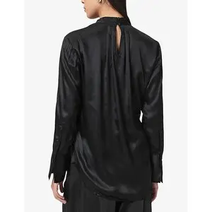 ALLSAINTS Zellie High-neck Silk-blend Top
