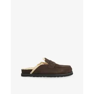 DUNE Goldy Faux Shearling-lined Suede Loafers - Brown Suede