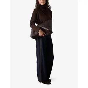 Whistles Side-stripe Straight-leg Stretch-woven Trousers