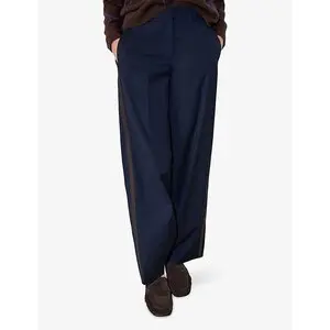 Whistles Side-stripe Straight-leg Stretch-woven Trousers