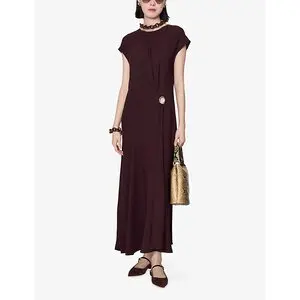 JOSEPH Taipan Draped-waist Crepe Maxi Dress