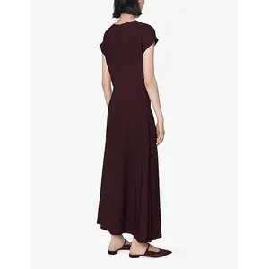 JOSEPH Taipan Draped-waist Crepe Maxi Dress