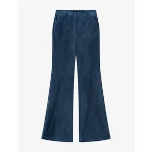 JOSEPH Tafira Flared Suede Trousers - Abyss