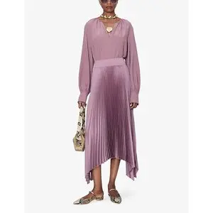 JOSEPH Ade Plissé Crepe Midi Skirt