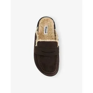 DUNE Goldy Suede Loafers - Brown Suede