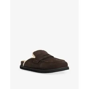 DUNE Goldy Suede Loafers - Brown Suede